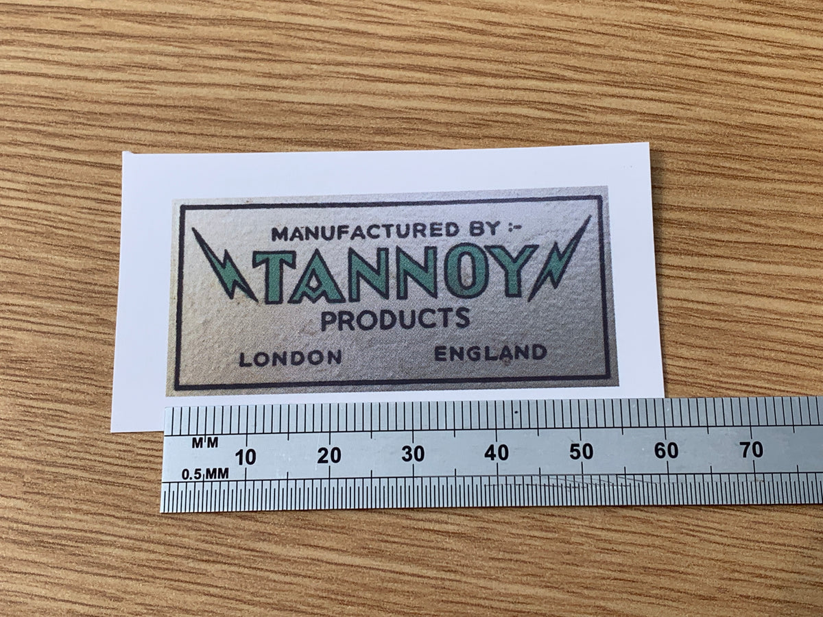 One (small or large) vintage style TANNOY rear speaker label – MainlyTannoy