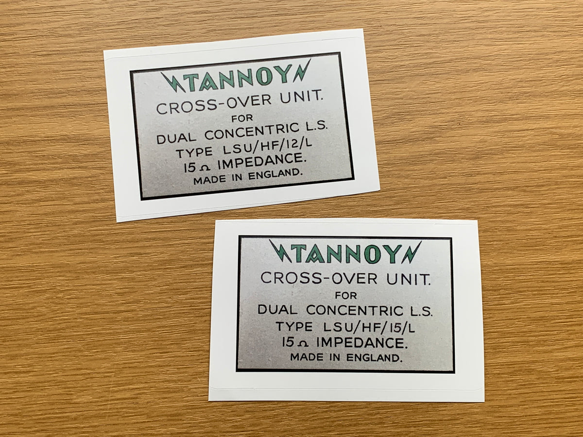 One TANNOY label for LSU/HF/12/L or LSU/HF/15/L for Reds & Silvers cro ...