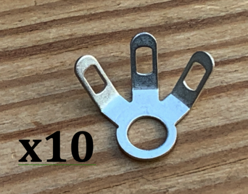 x10 brass & tin plated 3 way non magnetic quality solder tag lug earth ...